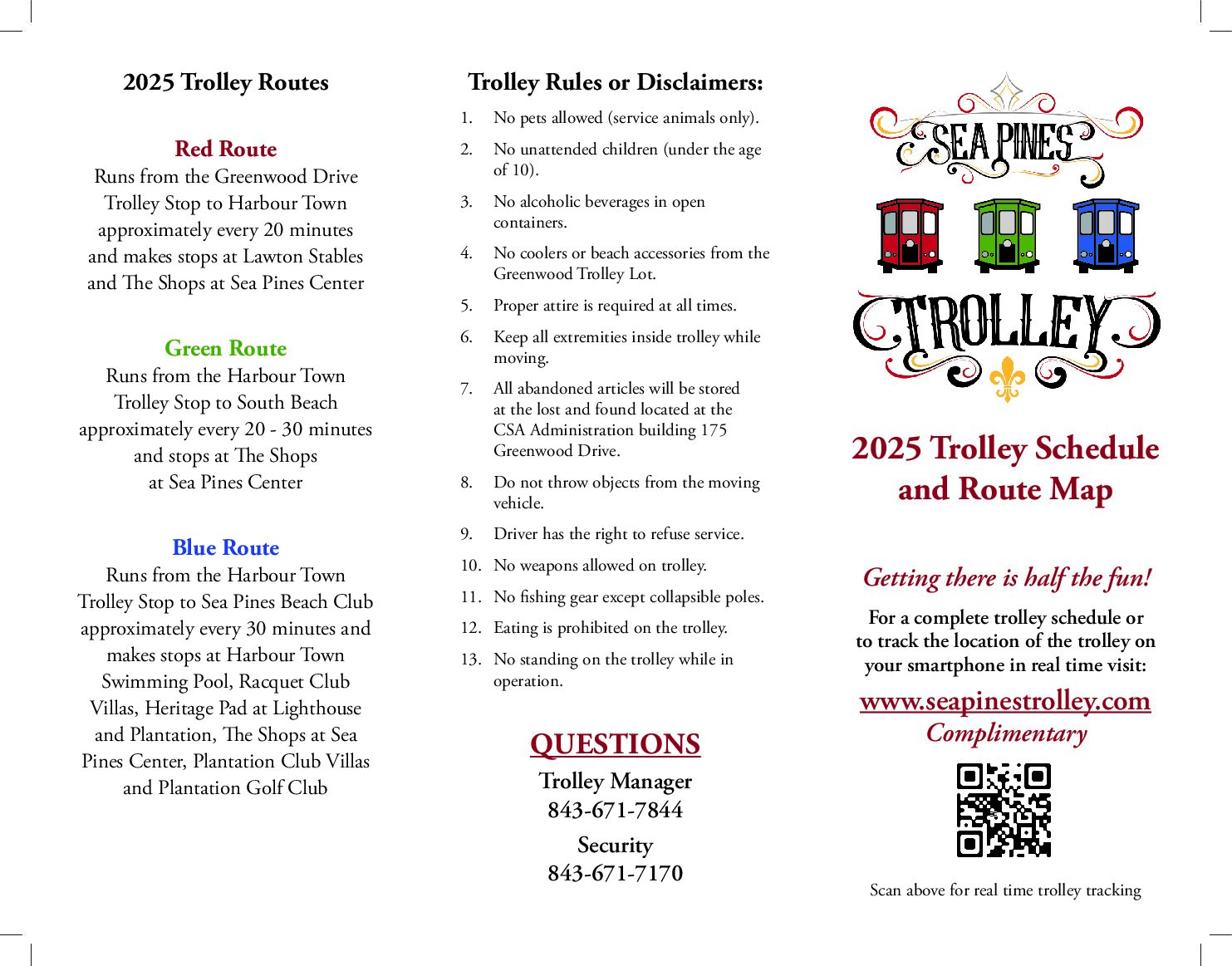 Sea Pines Community Services Associates › 2025 Sea Pines Trolley Map