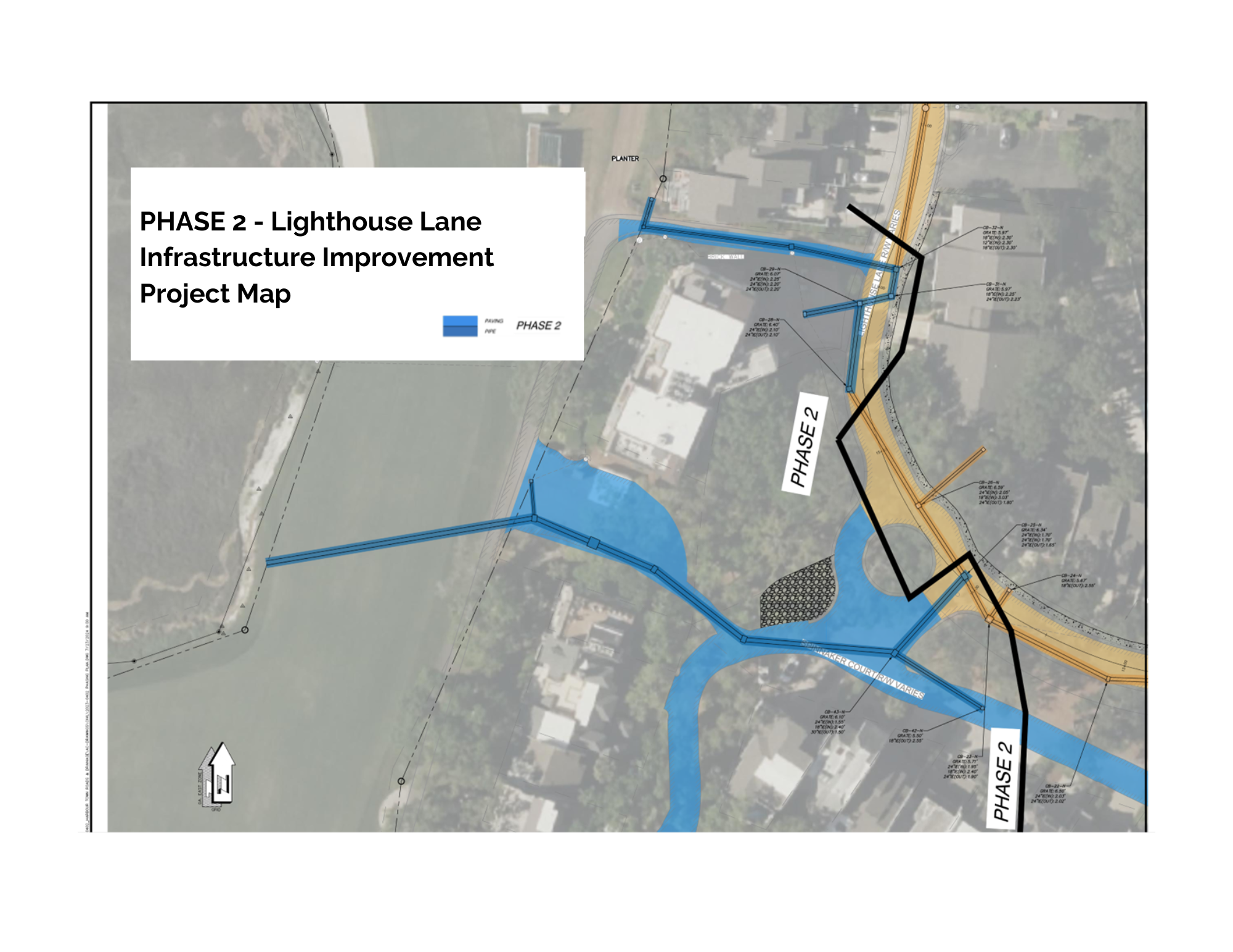 Sea Pines Community Services Associates › Lighthouse Ln Phase 2 Project Map