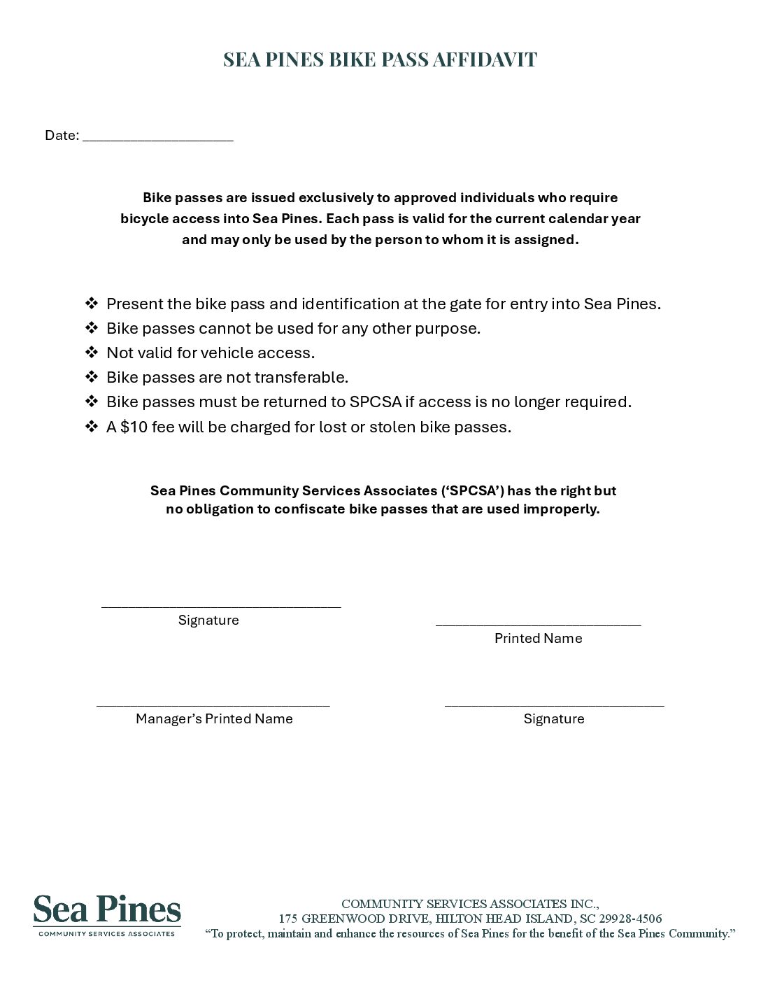 Sea Pines Community Services Associates › BIKE PASS AFFIDAVIT 7-31-2025